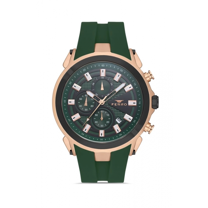 Ferro Green Silicone Band Men's Wristwatch FM31402D-R10