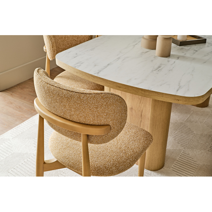 Legna Sabit Yemek Masası - Mermer Desenli - 180x100 cm