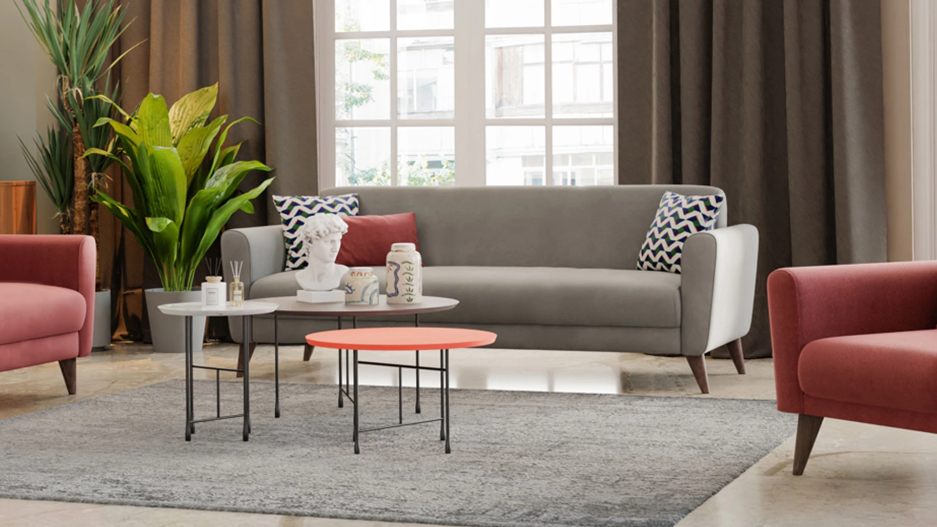 Mona Line Triple Sofa