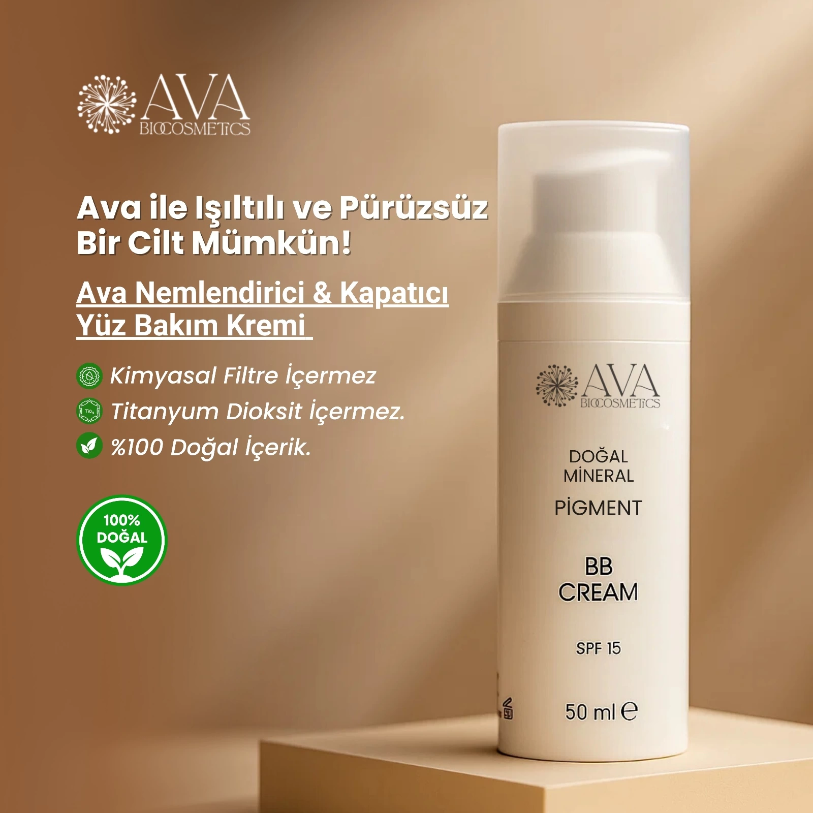 AvA Mineral Filtresiz Doğal Nemlendirici & Kapatıcı Yüz Kremi 50 ml ...