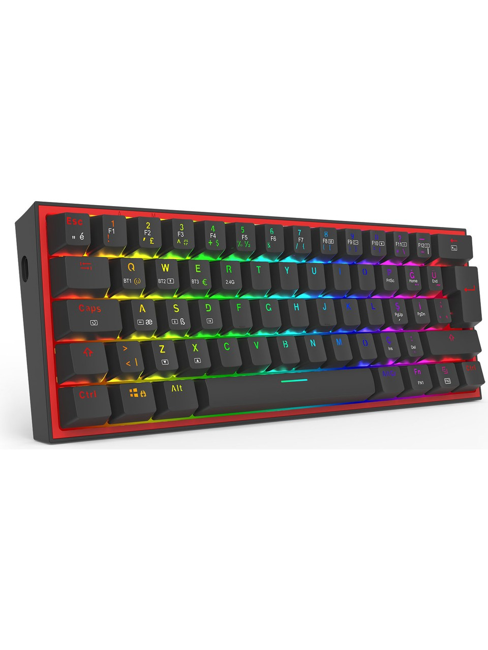 Redragon K616 Fizz Pro RGB Red Switch Kablosuz Siyah Compact Tr Layout