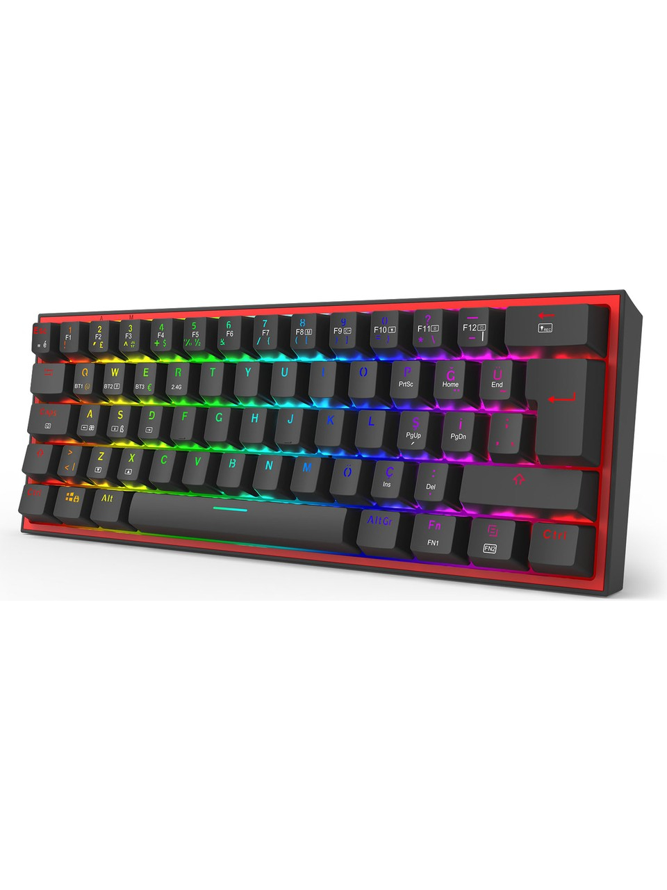 Redragon K616 Fizz Pro RGB Red Switch Kablosuz Siyah Compact Tr Layout
