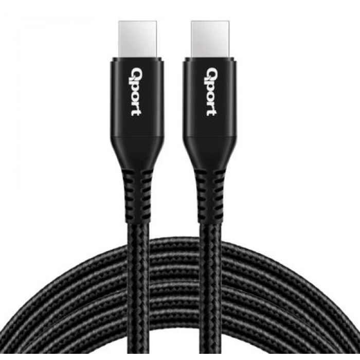 Qport Q-TYPE-C3 3m Type-C 100w Süper Hızlı PD Şarj ve Data Kablosu