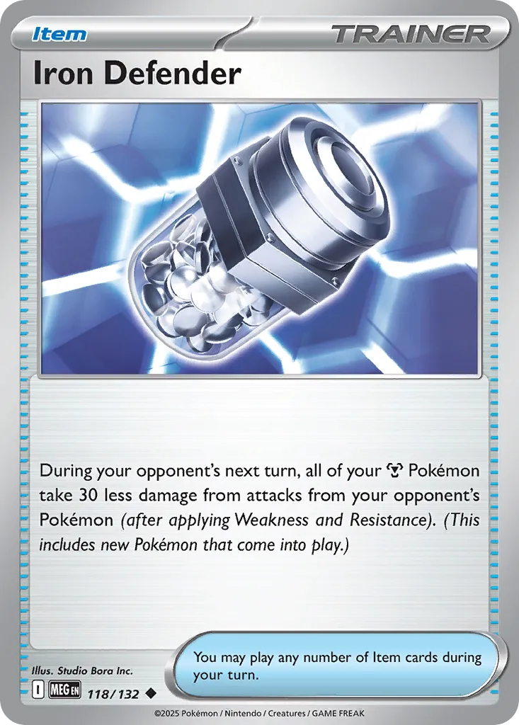 Iron Defender Reverse Holo 118/132 - Mega Evolution