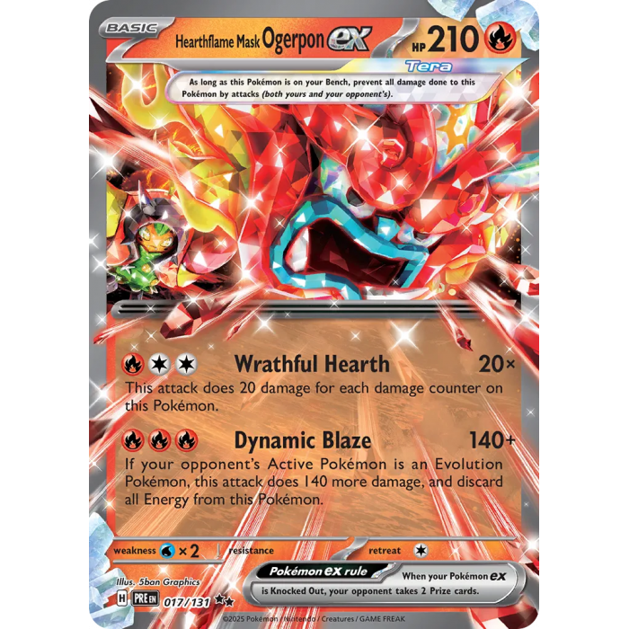 Hearthflame Mask Ogerpon ex 017-131 - Prismatic Evolutions