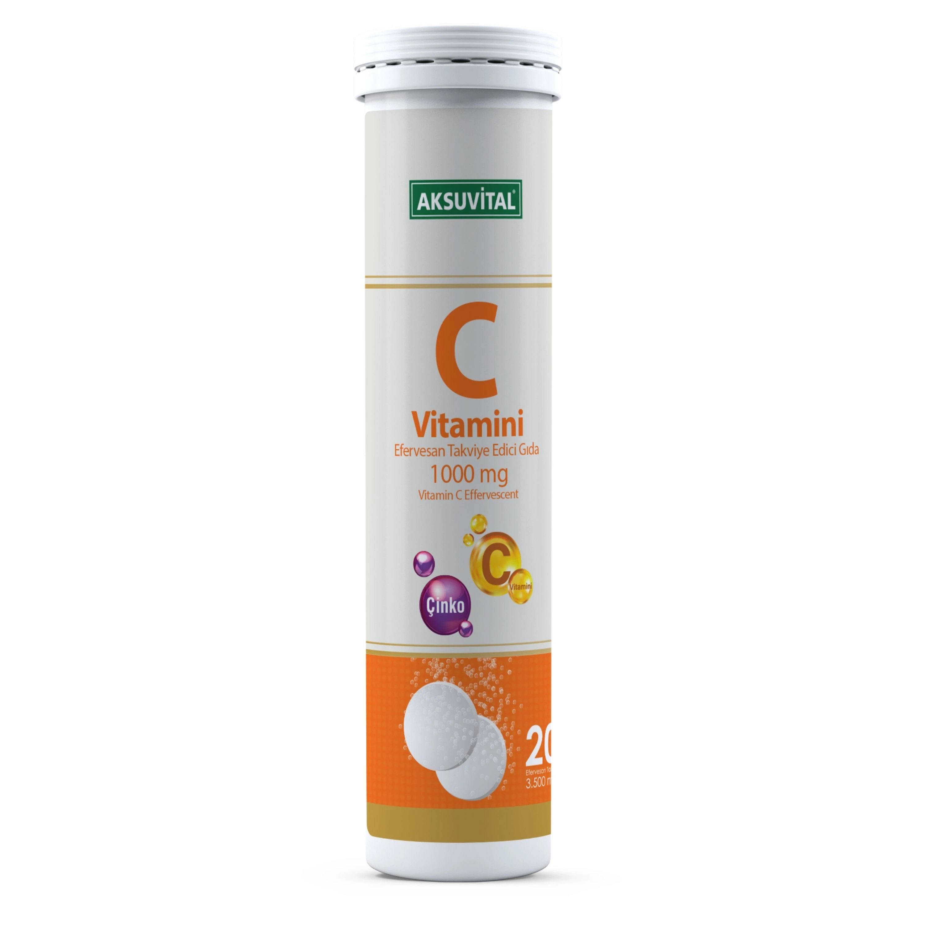 Aksu Vital C Vitamini Efervesan Tablet (20'li) | İmge Aktar