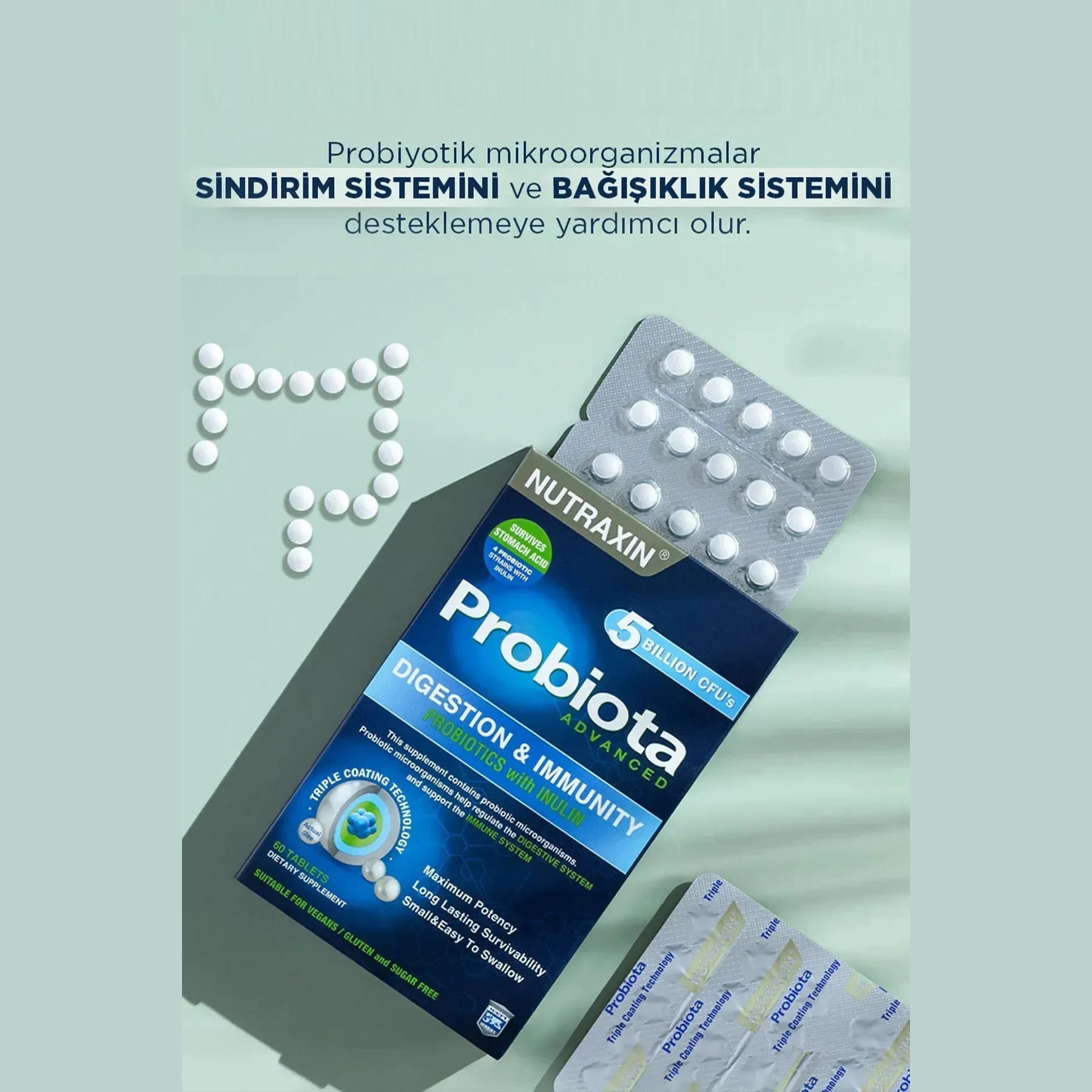 Nutraxin Probiota Advanced - Probiyotik (60 Tablet) | İmge Aktar