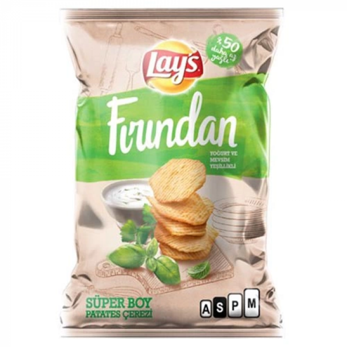 Lays Yoğurt Mevsim Yeşillikleri Süper 104 Gr - Lezzetli Yoğurtlu Cips - Lays
