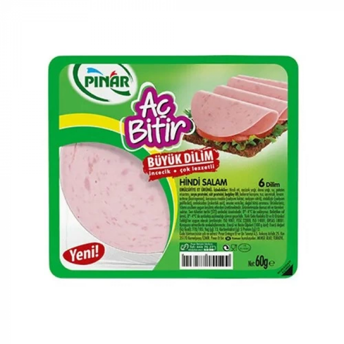 PINAR Aç Bitir Hindi Salam Büyük Dilim 60 Gr - Et&Tavuk&Balık > Beyaz ...