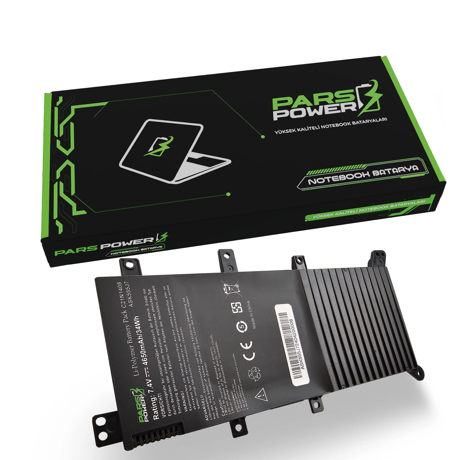Asus X555LN, W519LN, W529LN Notebook Batarya - Pil (Pars Power) Satın ...