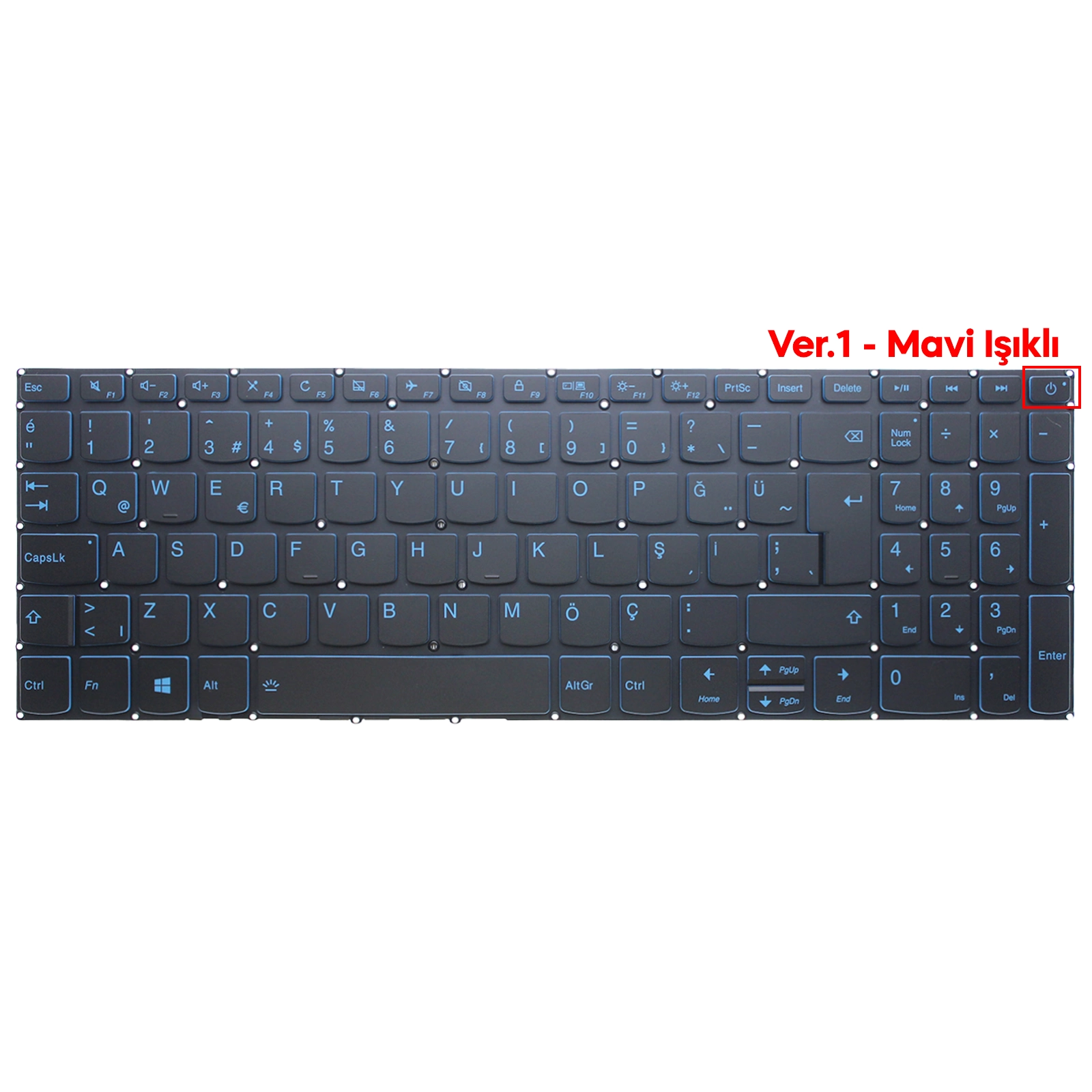 Lenovo ideaPad S145-15API Type: 81UT, 81V7 Klavye Mavi Işıklı (Siyah TR ...
