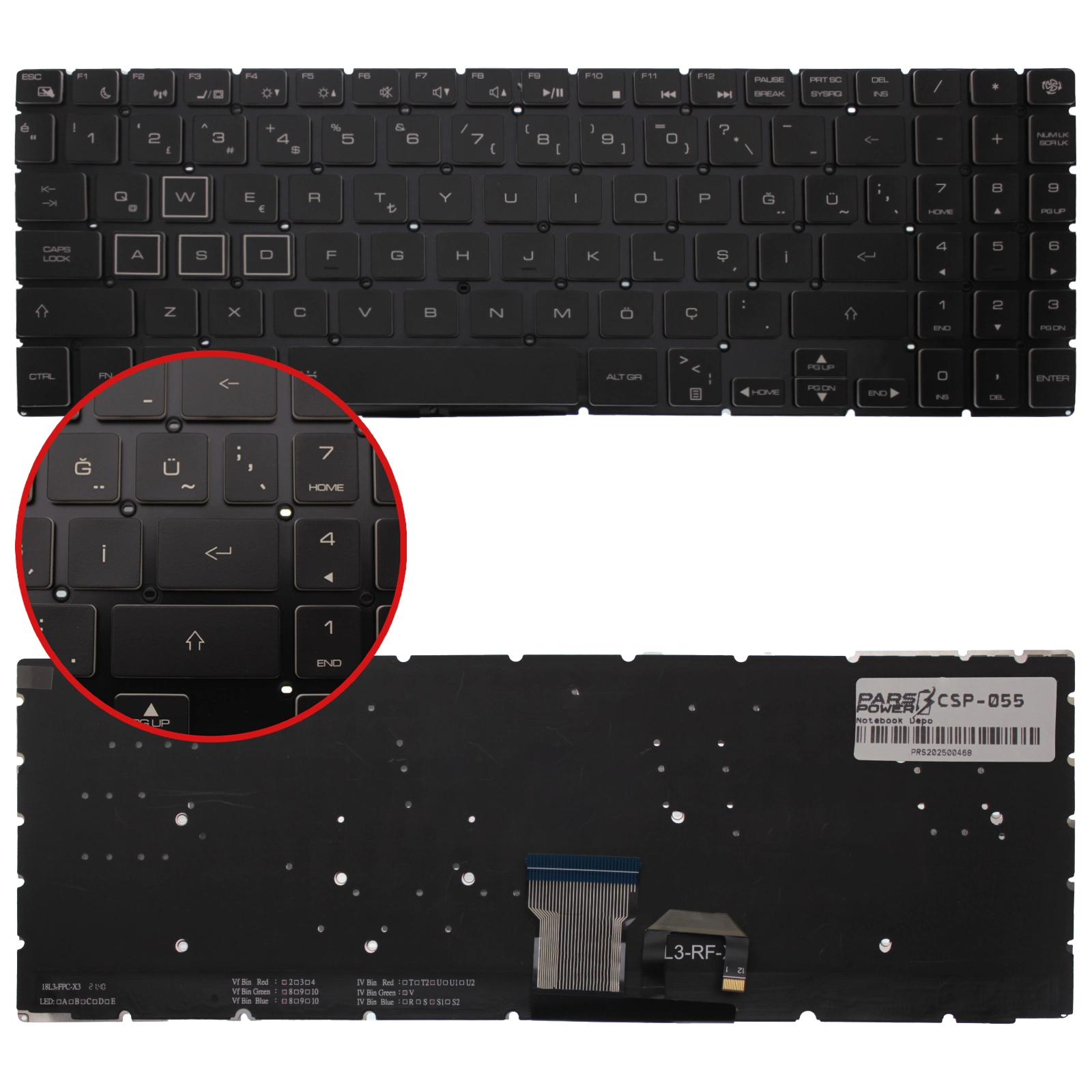 Casper 18L3-RF-X3 NLZ Klavye Işıklı (Siyah TR) Satın Al - Aynı Gün Kargo