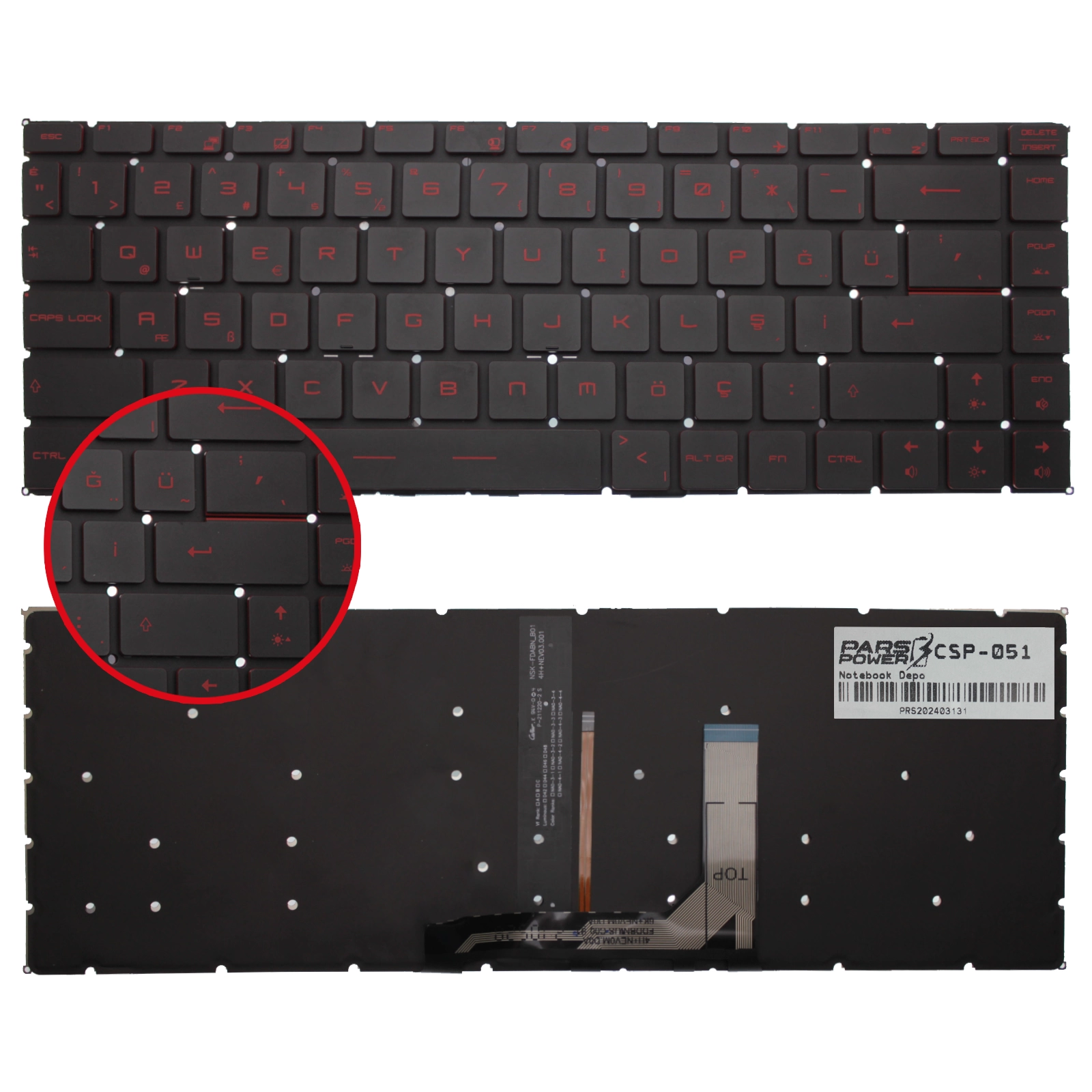 Msi MS-16R3, MS-16R4 Klavye Işıklı (Siyah TR) Satın Al - Aynı Gün Kargo