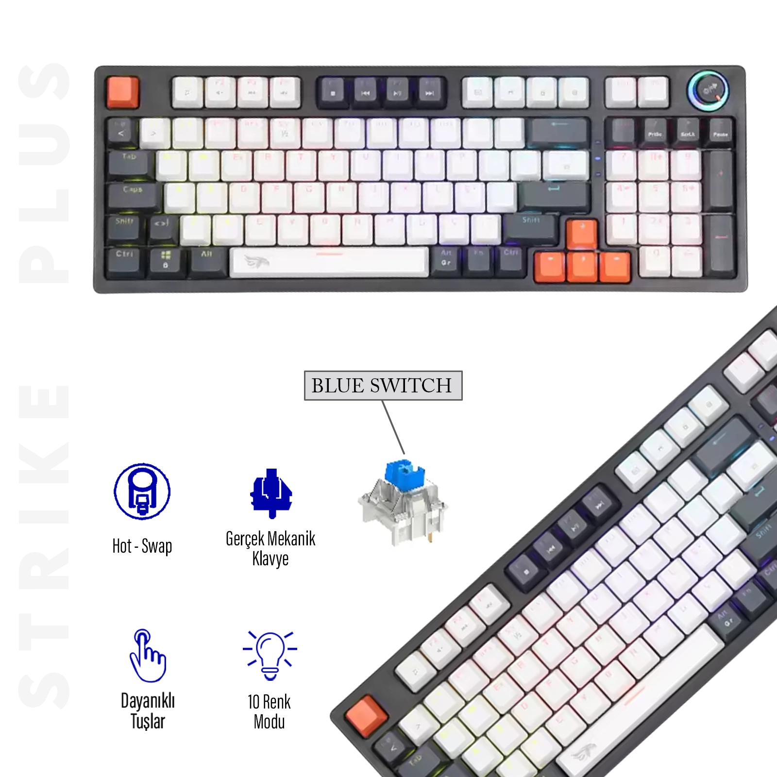 Gameagle Strike Plus MK-96X1BAB Mekanik Işıklı Gamer Klavye Satın Al ...