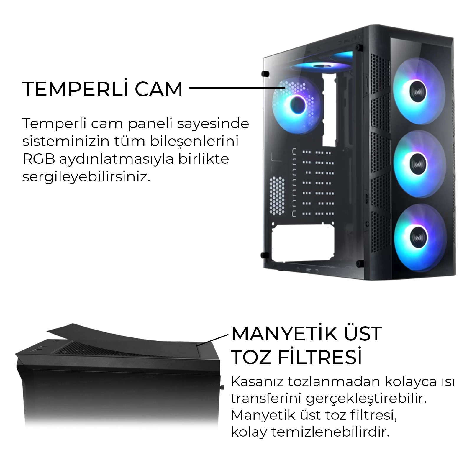 Node Game ND-VRX100A VORTEX 4 ARGB Fanlı Gamer Bilgisayar Kasası Satın ...