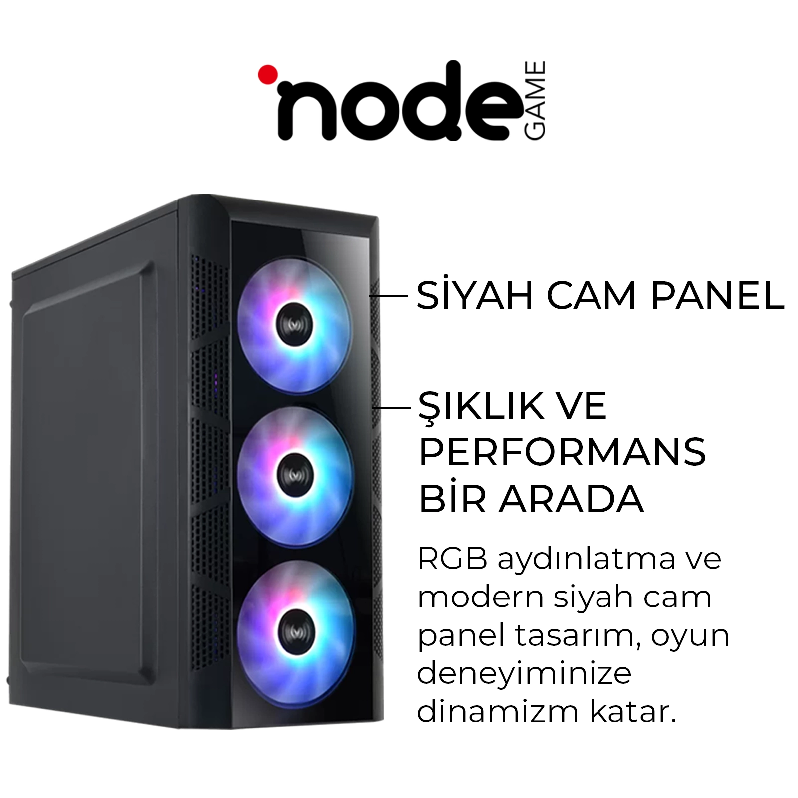 Node Game ND-VRX100A VORTEX 4 ARGB Fanlı Gamer Bilgisayar Kasası Satın ...