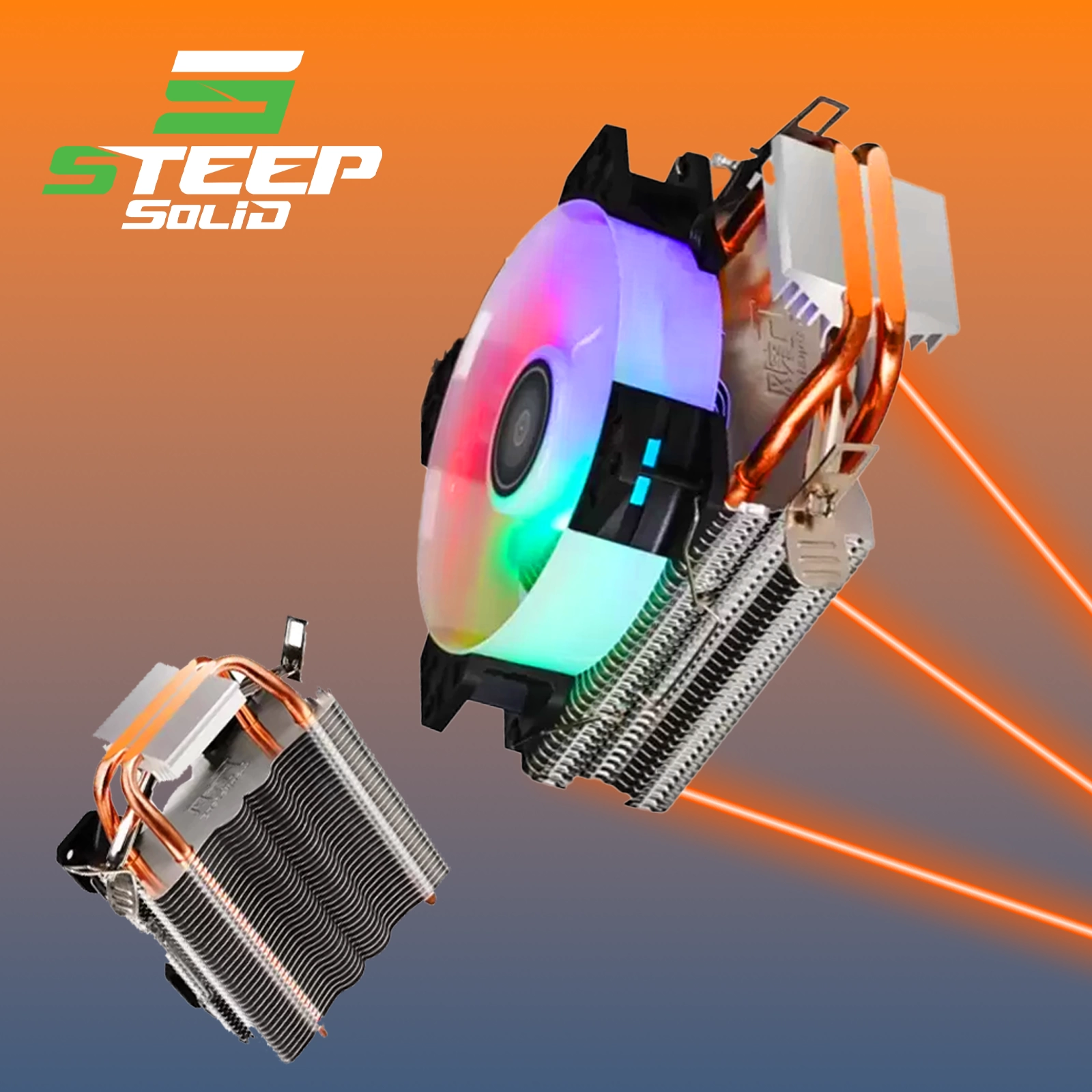 İntel - AMD Bakır CPU Fan - RGB Rainbow Masaüstü İşlemci Fanı Satın Al ...