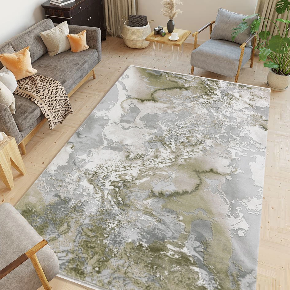 Merinos Therapy 19112 40 Modern Serpme Desenli Akrilik Salon Halısı