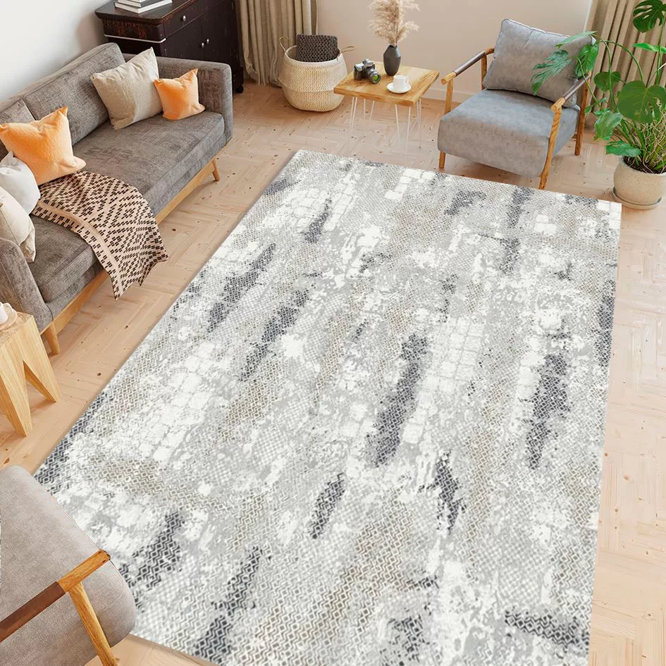 Angora Bien 9971C Gri Bej Modern Akrilik Halı