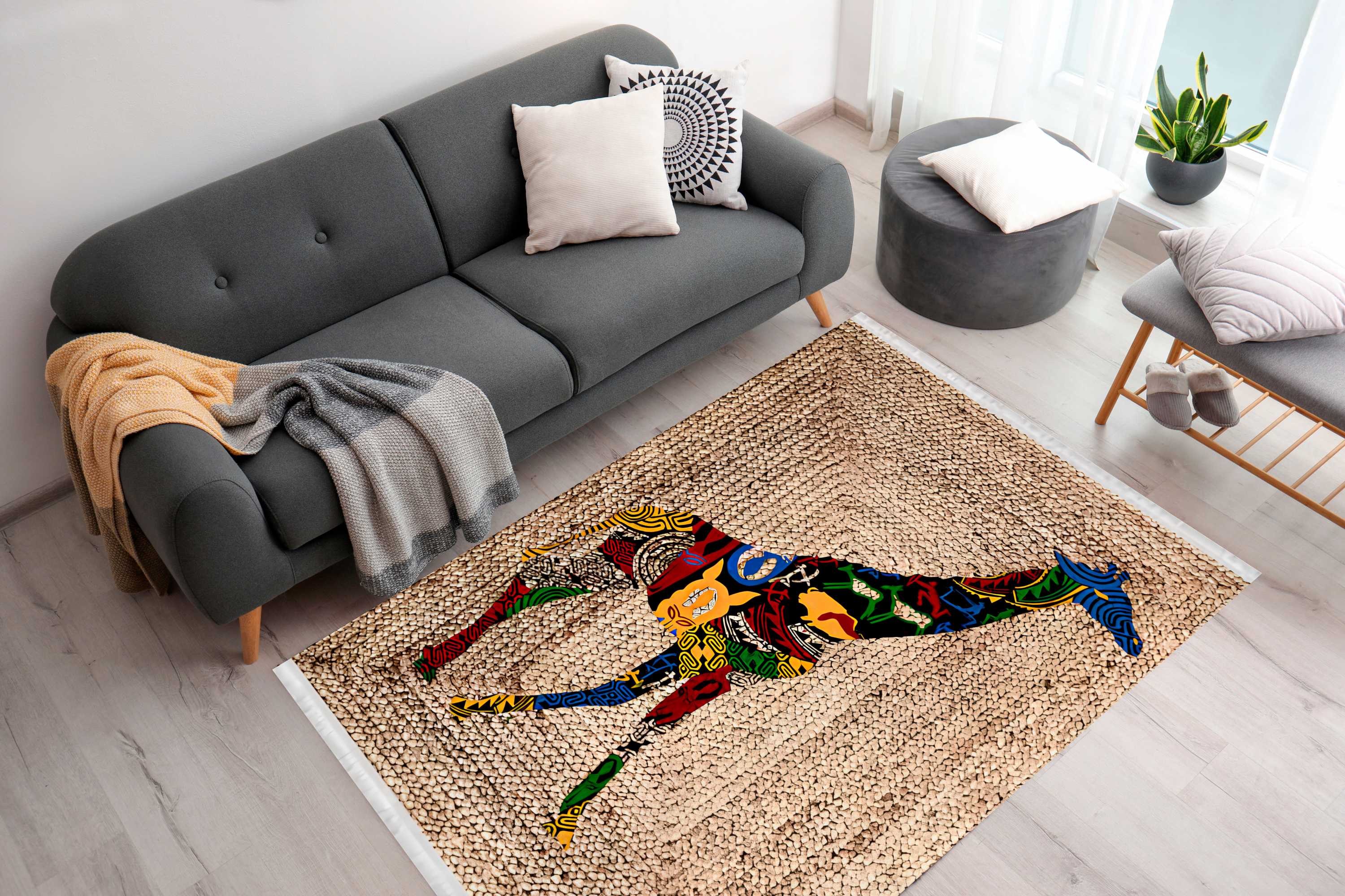 Evalife Anatolian Star 8911 Premium Kaymaz Tabanlı Yıkanabilir Halı