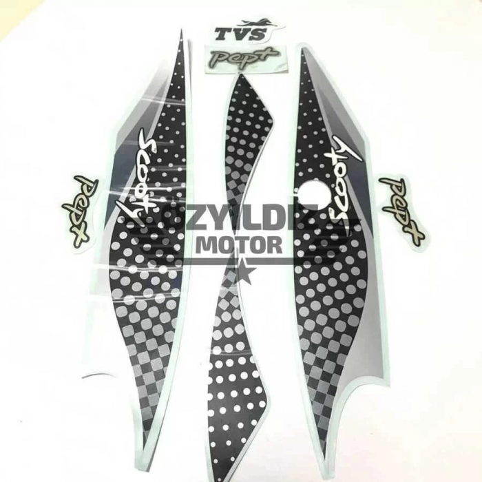TVS Scooty Pep Sticker Seti YM Siyah - 5636577336225