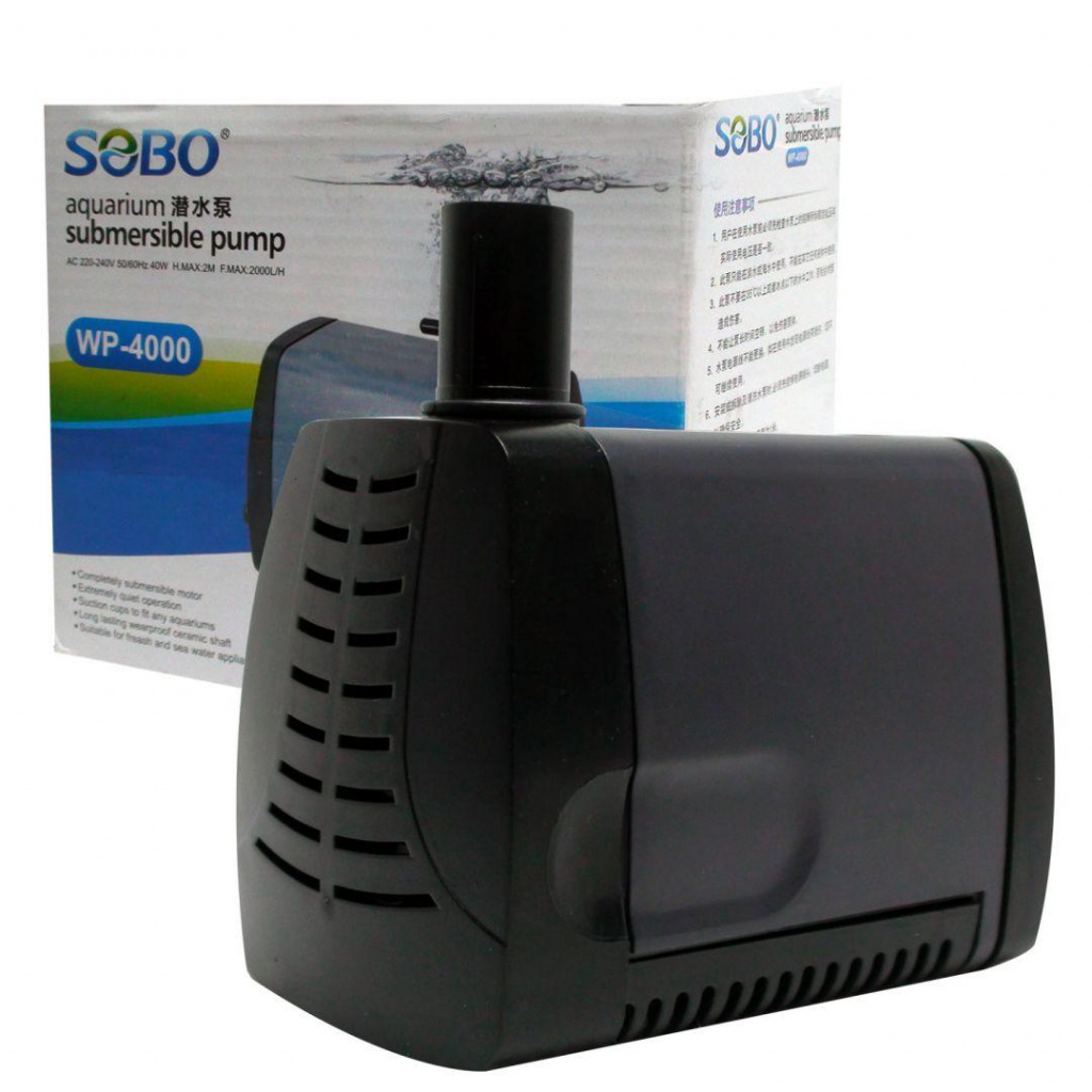 Sobo Akvaryum Sump (Kafa) Motoru WP-4000 40W. 2000LT/SAAT - mixpet.com.tr
