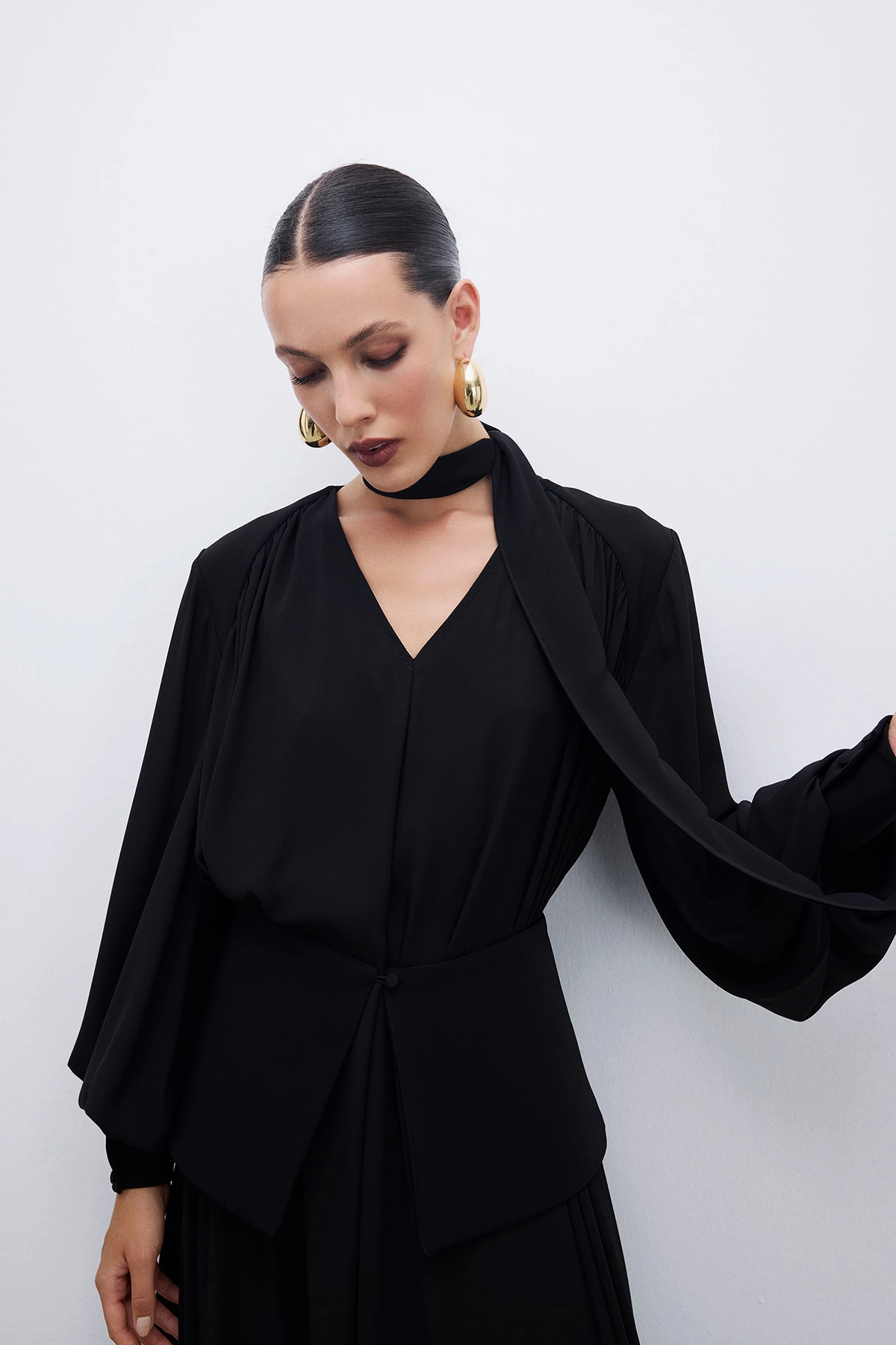 Jeyan Elbise Siyah | Latifa Kadın Giyim