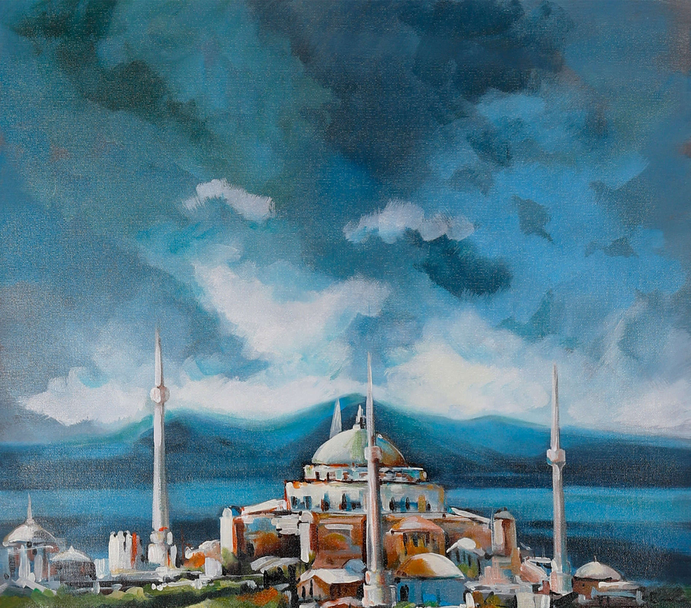 Aya Sofya İstanbul Yağlı Boya Kanvas Tablo Tuval Üzeri Akrilik İstanbul ...