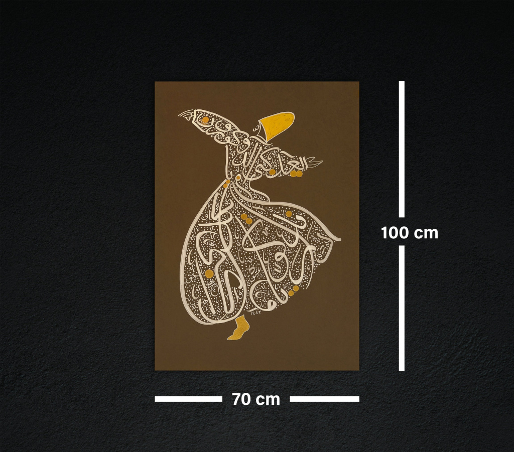 Mevlana Wall Art 27 by 39 Inches, Rumi Canvas Art, Dervish Wall Hanging ...