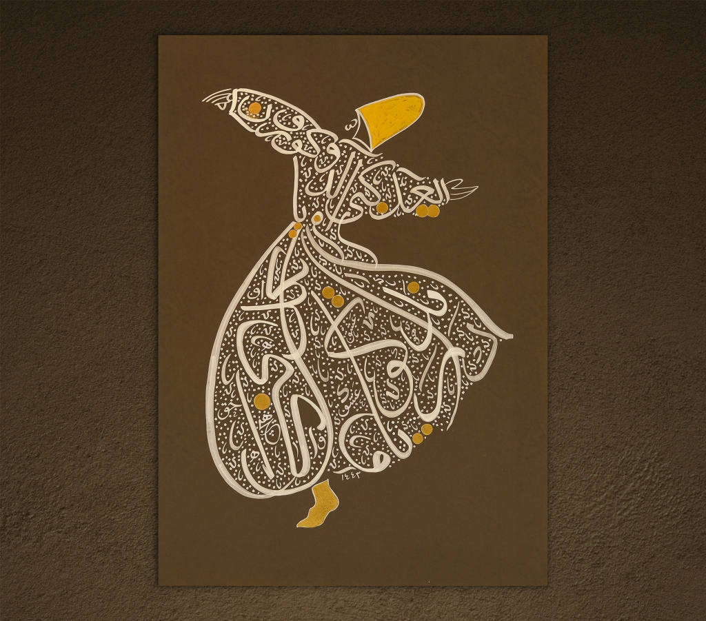 Mevlana Wall Art 27 by 39 Inches, Rumi Canvas Art, Dervish Wall Hanging ...