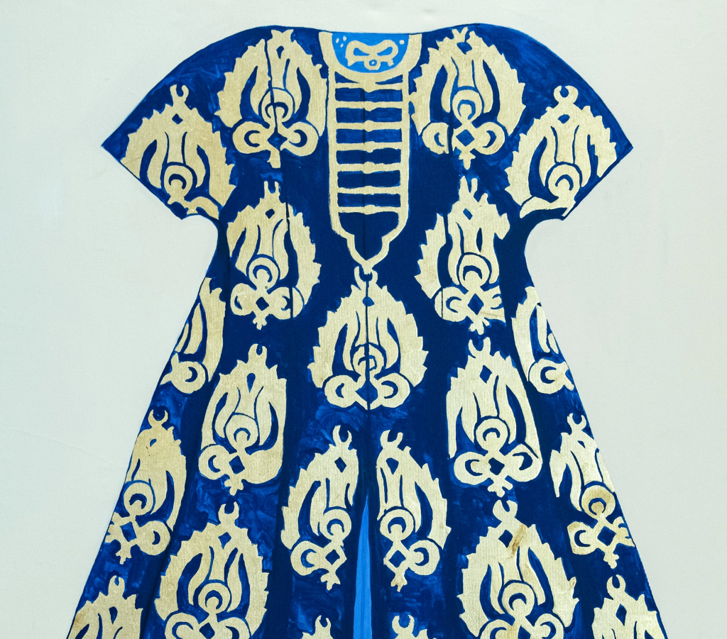 Blue Ottoman Kaftan with Golden Floral Motifs Canvas Art Ottoman Sultan ...