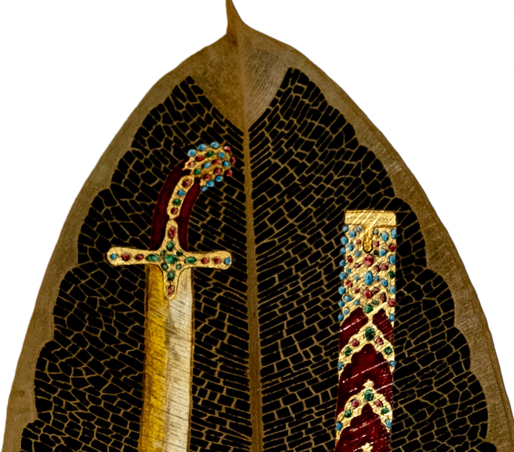 Traditional miniature art featuring the sword of Halid Bin Velid on ...