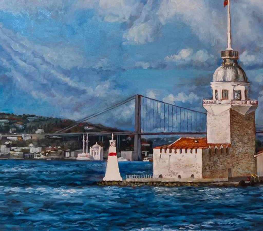 Semada Semazenler ve Galata Kulesi Yağlı Boya Tablo İstanbul Galata ...