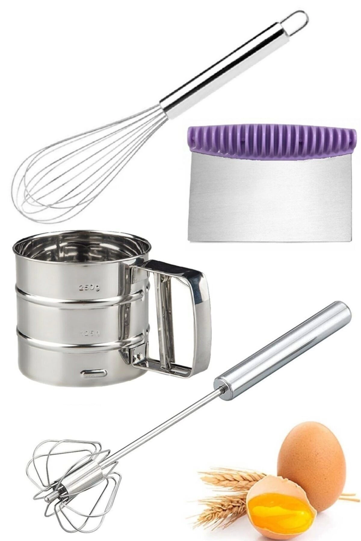 Çelik Yumurta Tel Çırpıcı Mikser Karıştırıcı Basçek Hamur Kesici ...