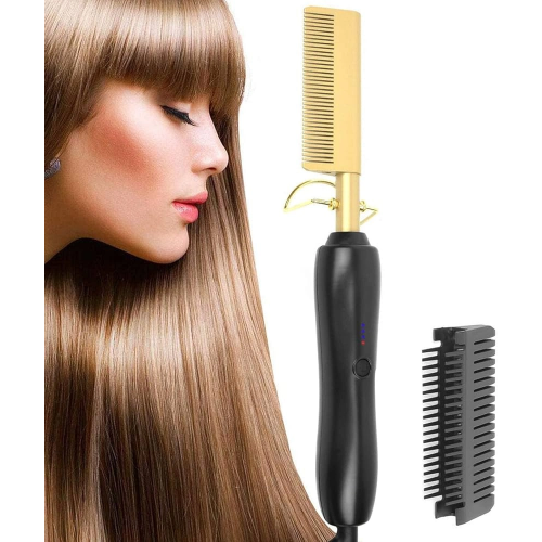 Egonex Elektrikli Sakal Saç Düzleştirici Fırça Tarak Saç Düz Saç Maşası