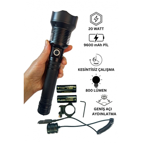 Wison WS-5412 Tüfek Feneri, Geniş Açı Avcı El Feneri 20 Watt
