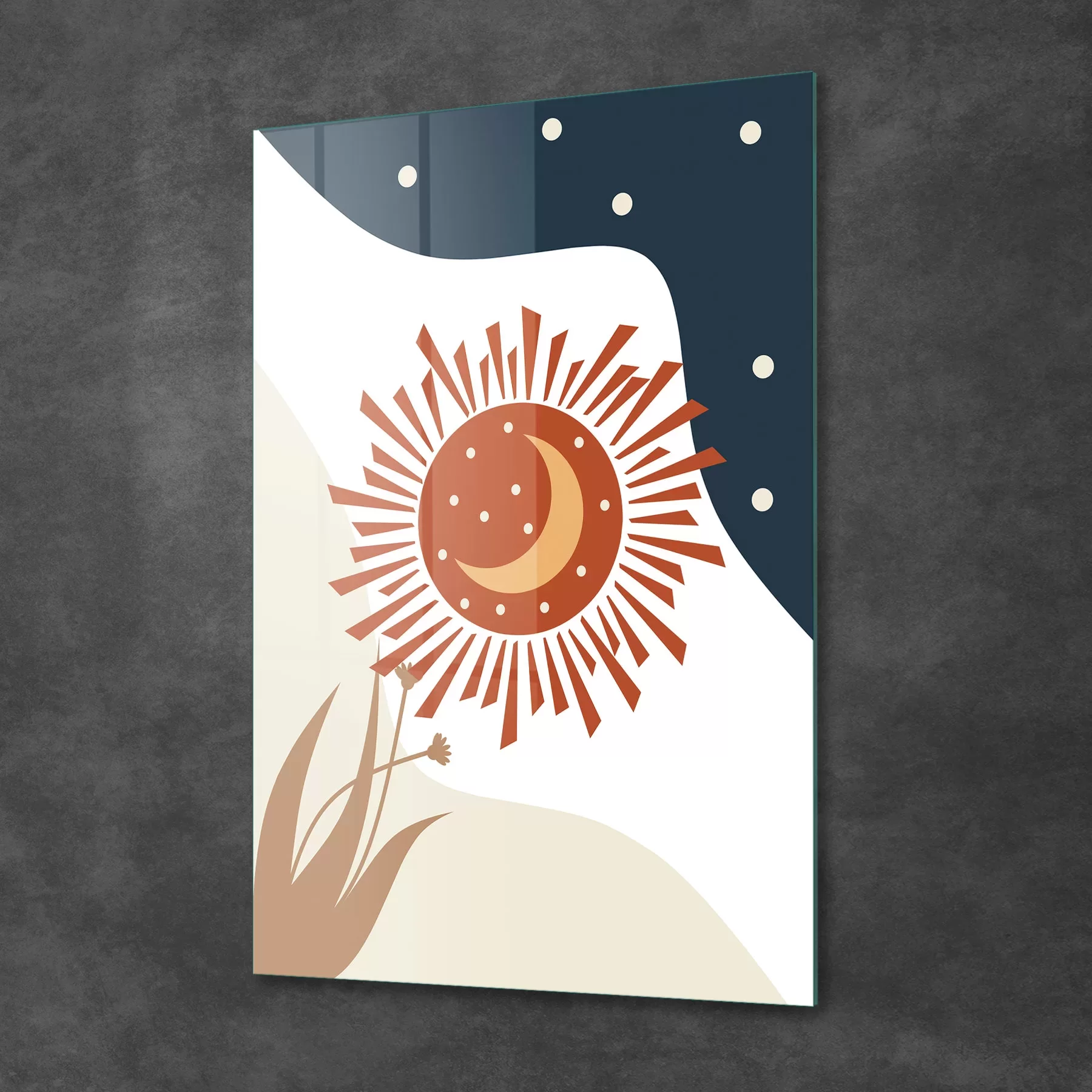 Decovetro Cam Tablo Shiny Sun And Moon 30x40 cm