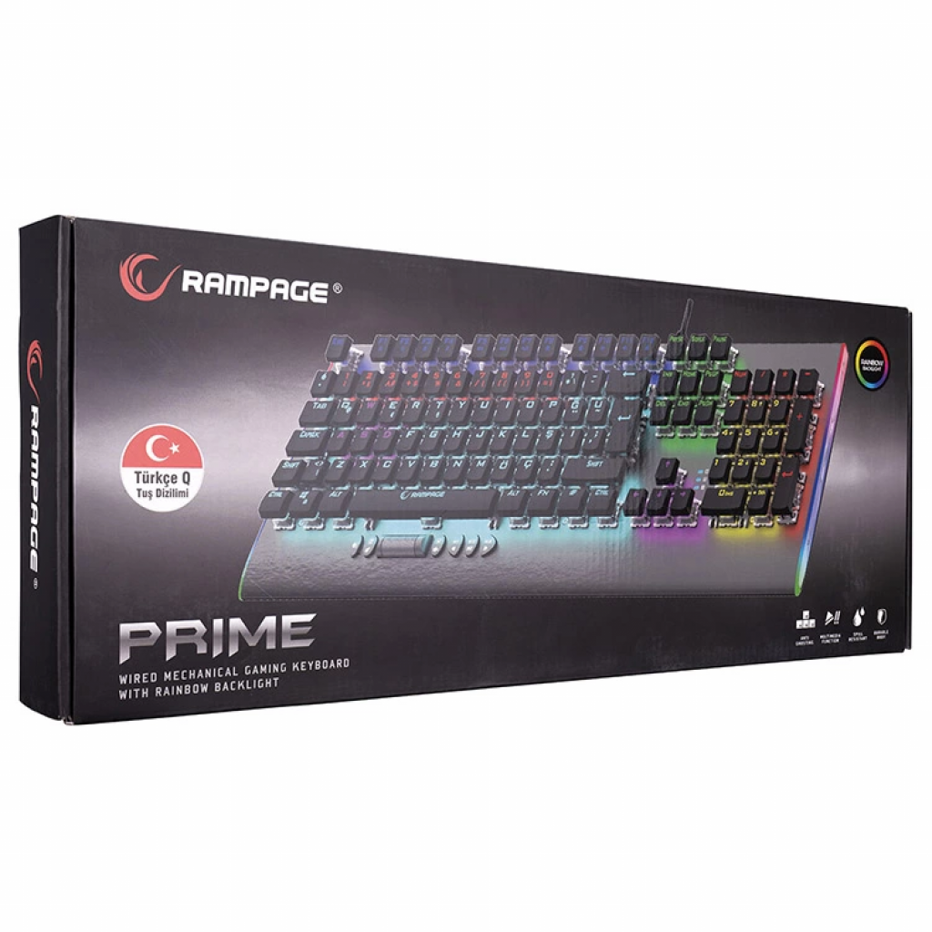 RAMPAGE KB-R211 PRIME USB RAINBOW AYDINLATMALI KRİSTAL BLUE SWITCH ...