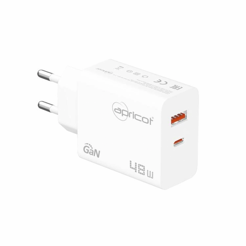APRİCOT APC-U448 TYPE-C 48W EV TİPİ BEYAZ HIZLI ŞARJ ADAPTÖRÜ