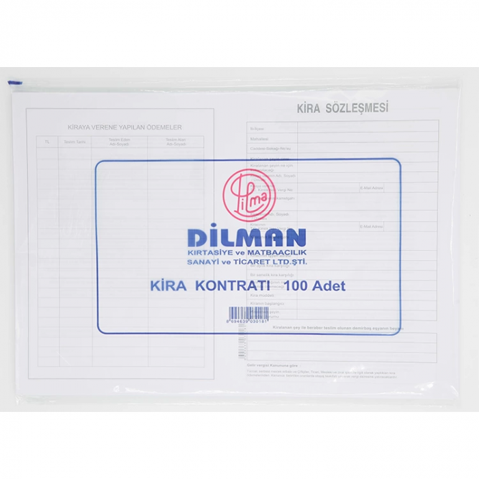 DİLMAN KİRA KONTRATI 100'LÜ