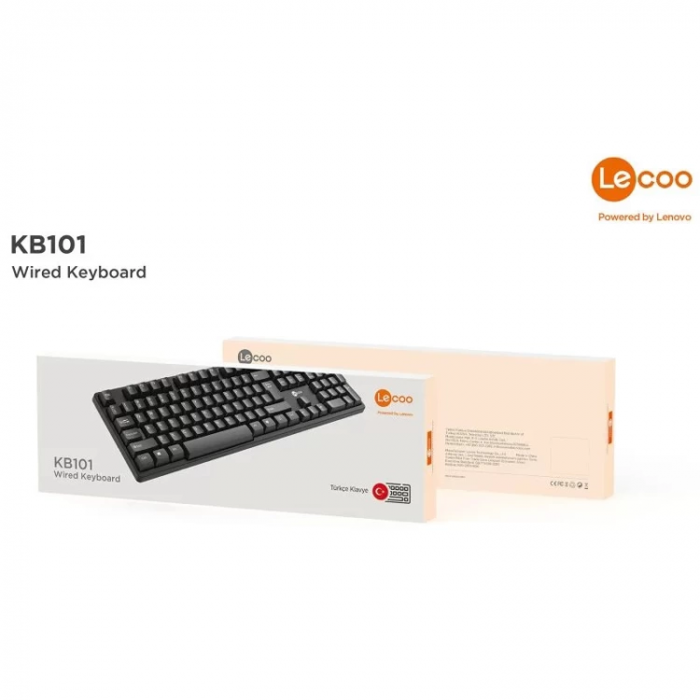 LENOVO LECOO KB101 USB KABLOLU TÜRKÇE SİYAH Q KLAVYE