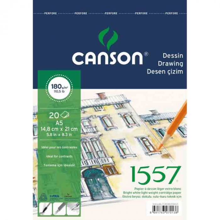 CANSON A5 1557 RESİM DEFTERİ 180GR. 20 YP.