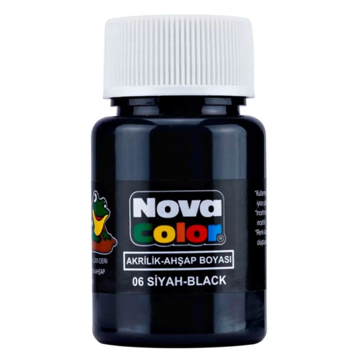 NOVA COLOR SİYAH 30 CC ŞİŞE AKRİLİK BOYA