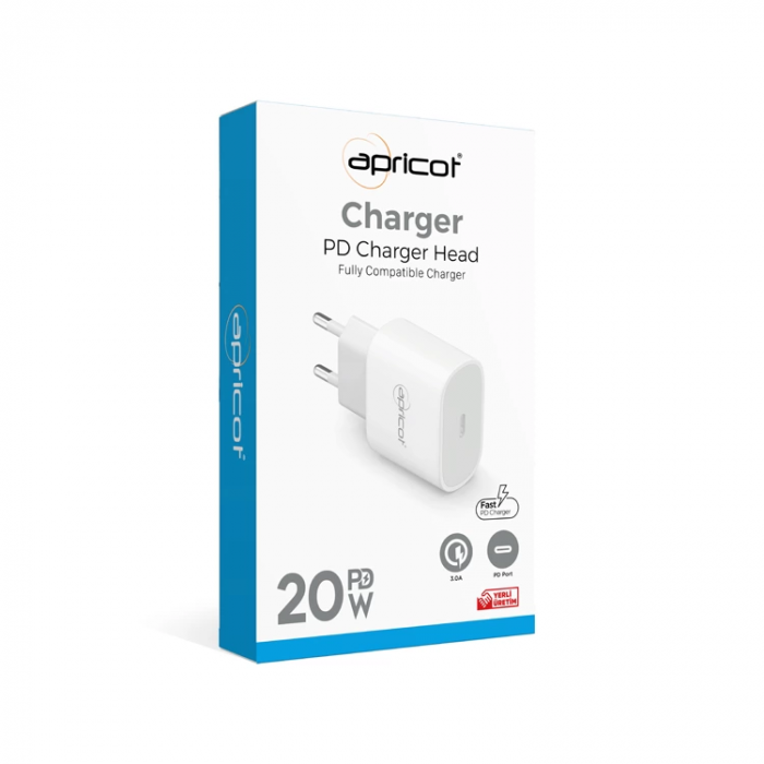 APRİCOT APC-PD20 TYPE-C 20W BEYAZ ŞARJI CİHAZI