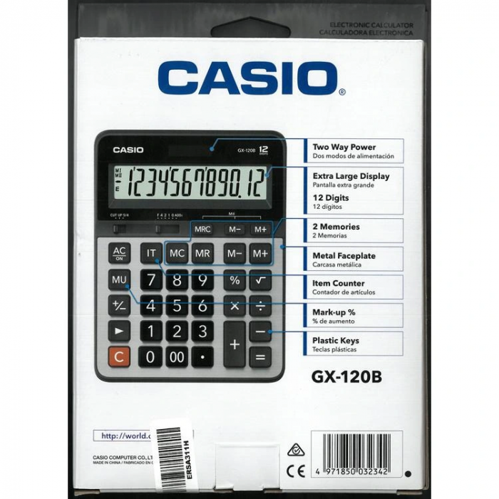 CASIO GX-120B 12 HANE MASAÜSTÜ HESAP MAKİNESİ