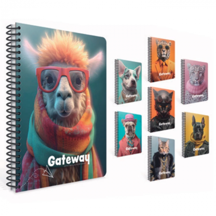 GIPTA GATEWAY SPİRALLİ PP. KAPAK 17x24 80YP. KARELİ DEFTER - 7196