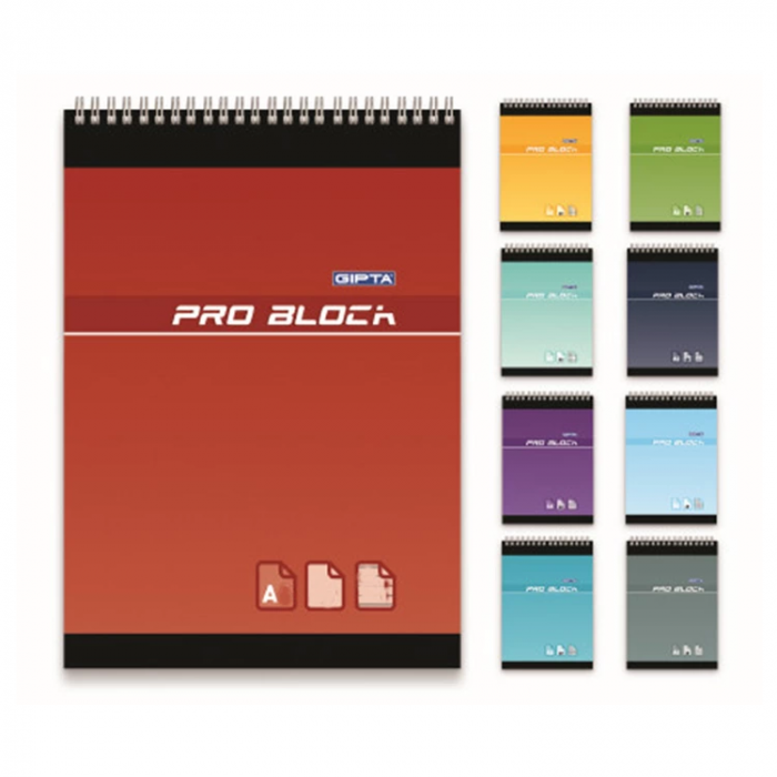 GIPTA PRO BLOCK SPİRALLİ KARTON KAPAK A7 BLOKNOT 40 YP. ÇİZGİLİ