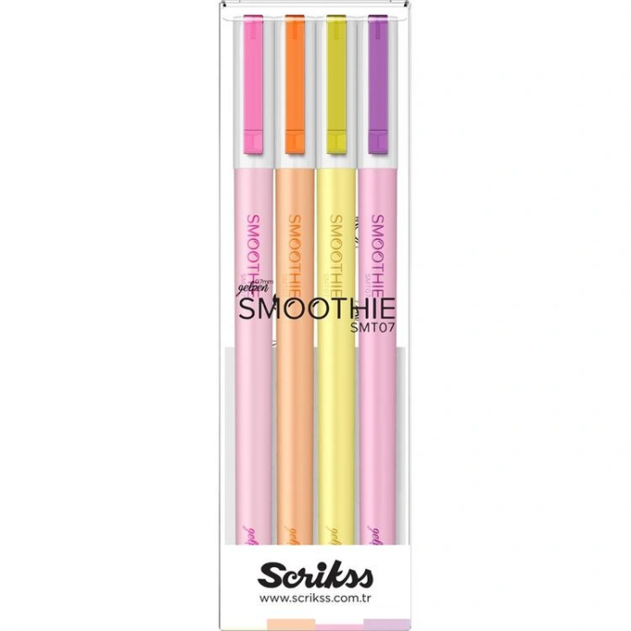 SCRIKSS SMOOTHİE JEL KALEM TÜKENMEZ KALEM 0.7 4 RENK SET 2