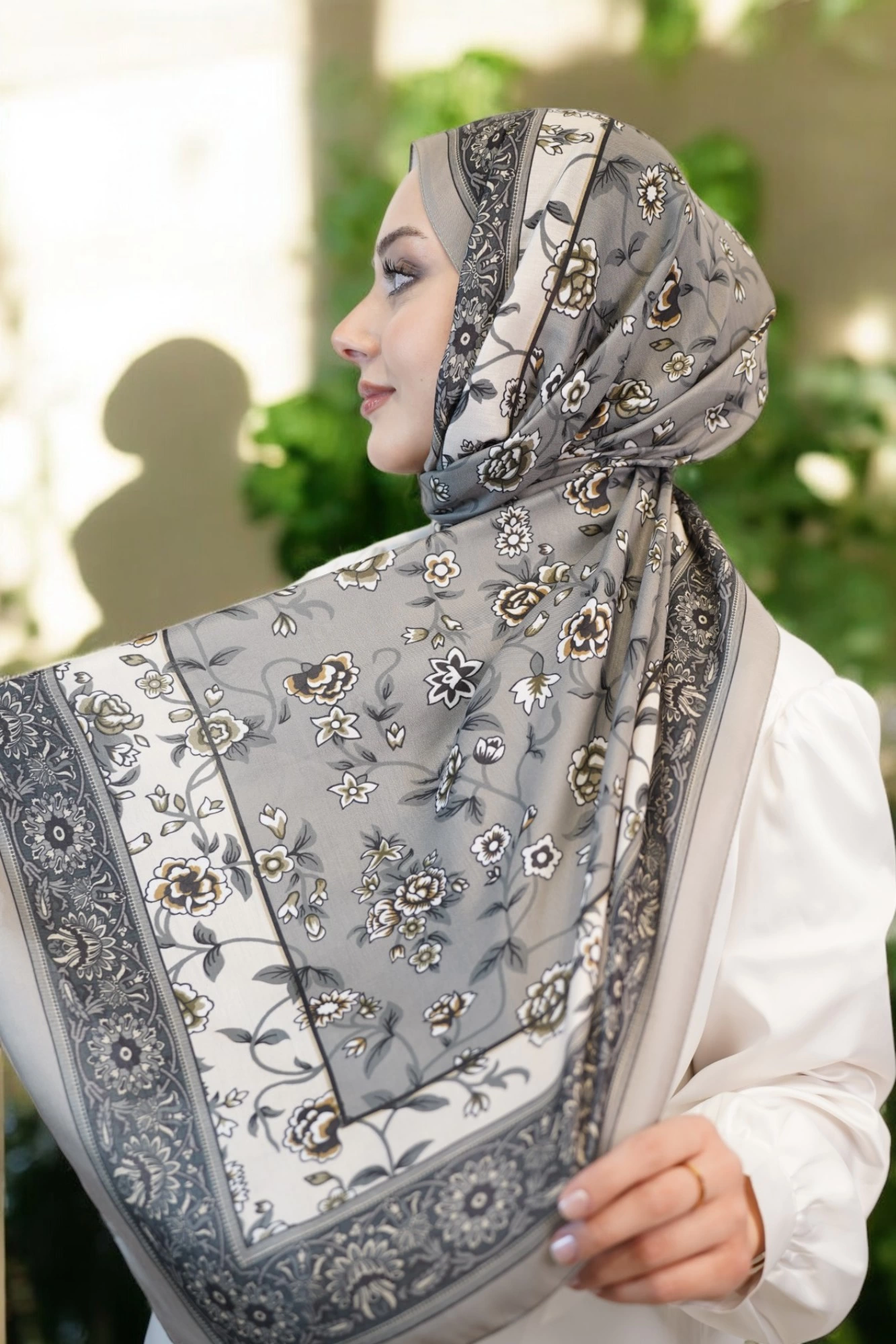 Flower Model Retro Desen Şal