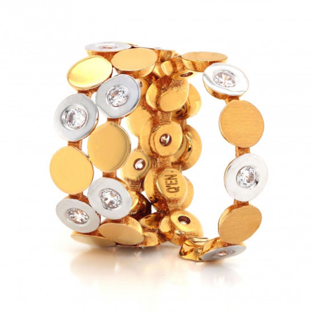 Two Tone Elliptical Design Engagement Ring For Men